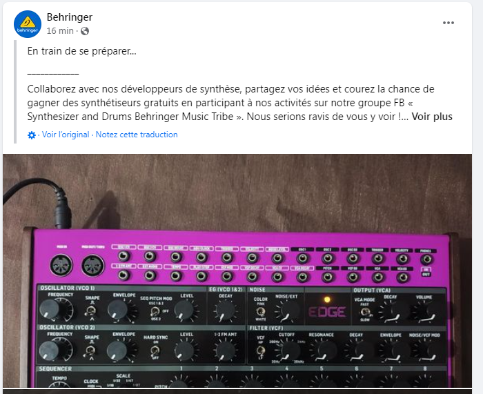 Edge - Behringer Edge - Audiofanzine