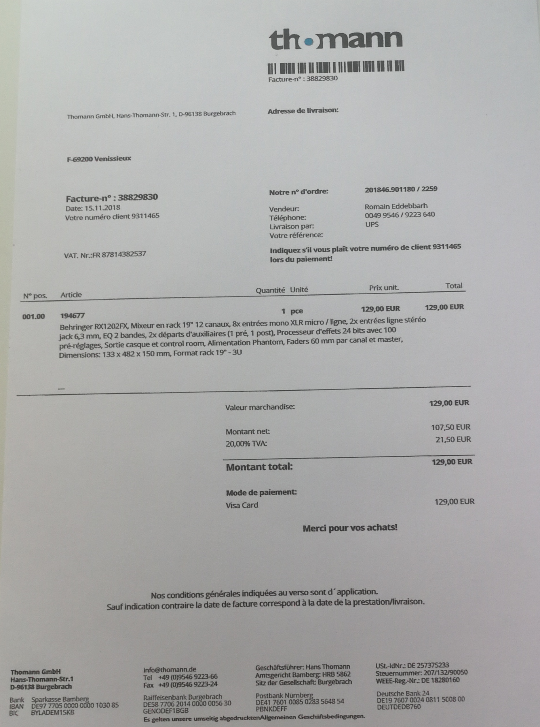 Eurorack Pro RX1202FX - Behringer Eurorack Pro RX1202FX - Audiofanzine