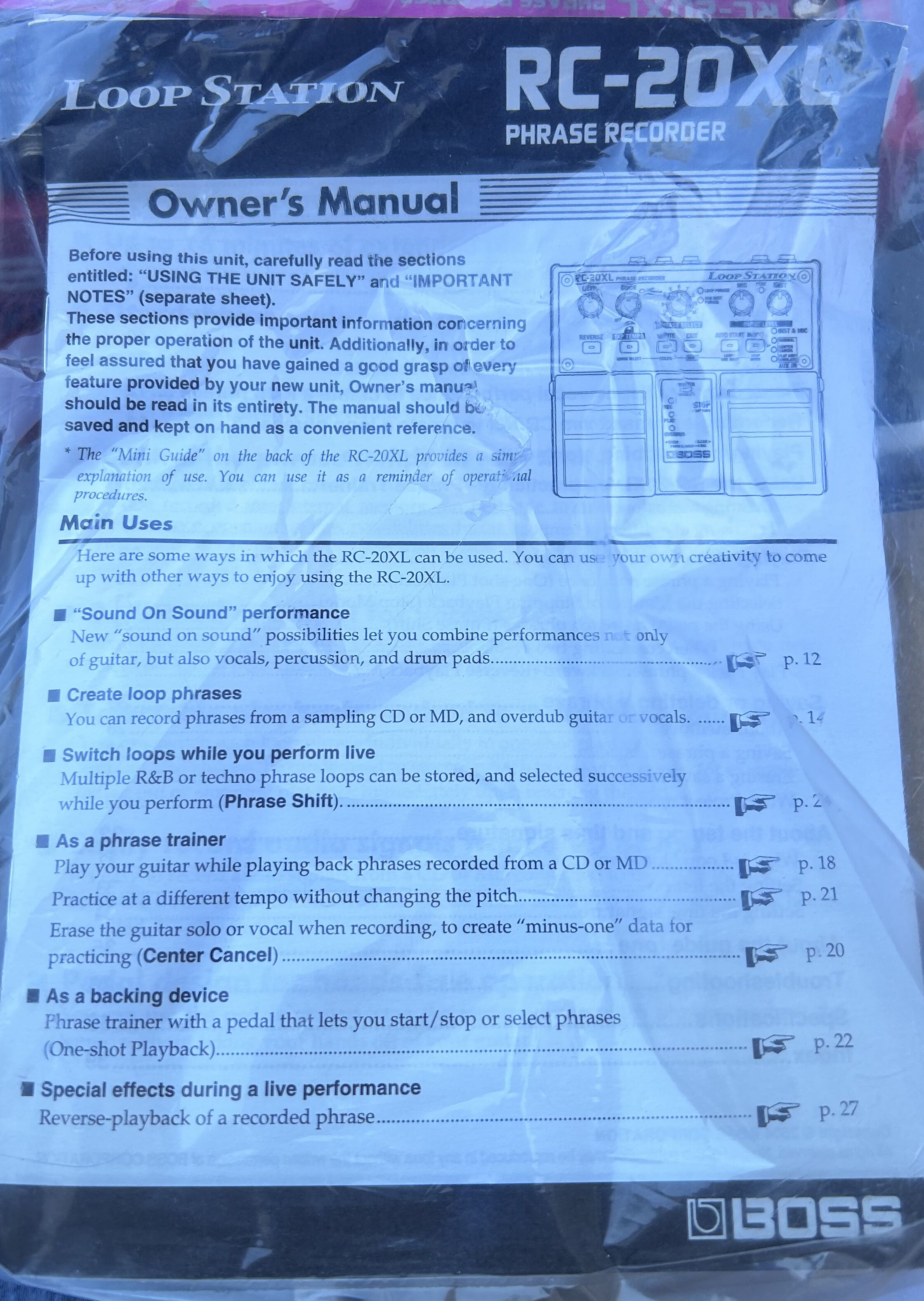 RC-20 Loop Station - Boss RC-20 Loop Station - Audiofanzine