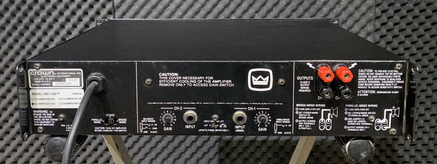 800 CSL - Crown 800 CSL - Audiofanzine