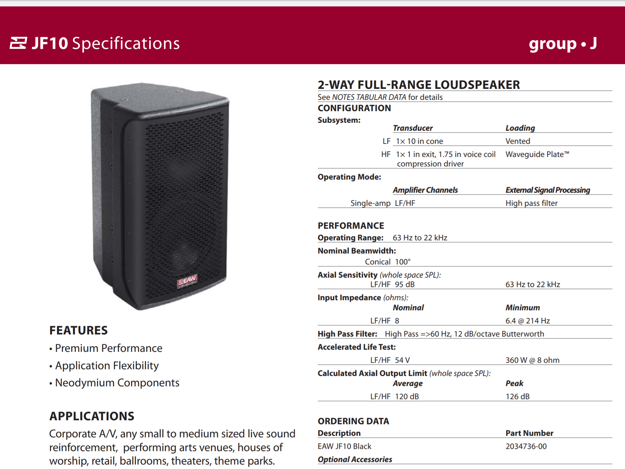 JF260Z EAW - EAW JF260Z EAW - Audiofanzine