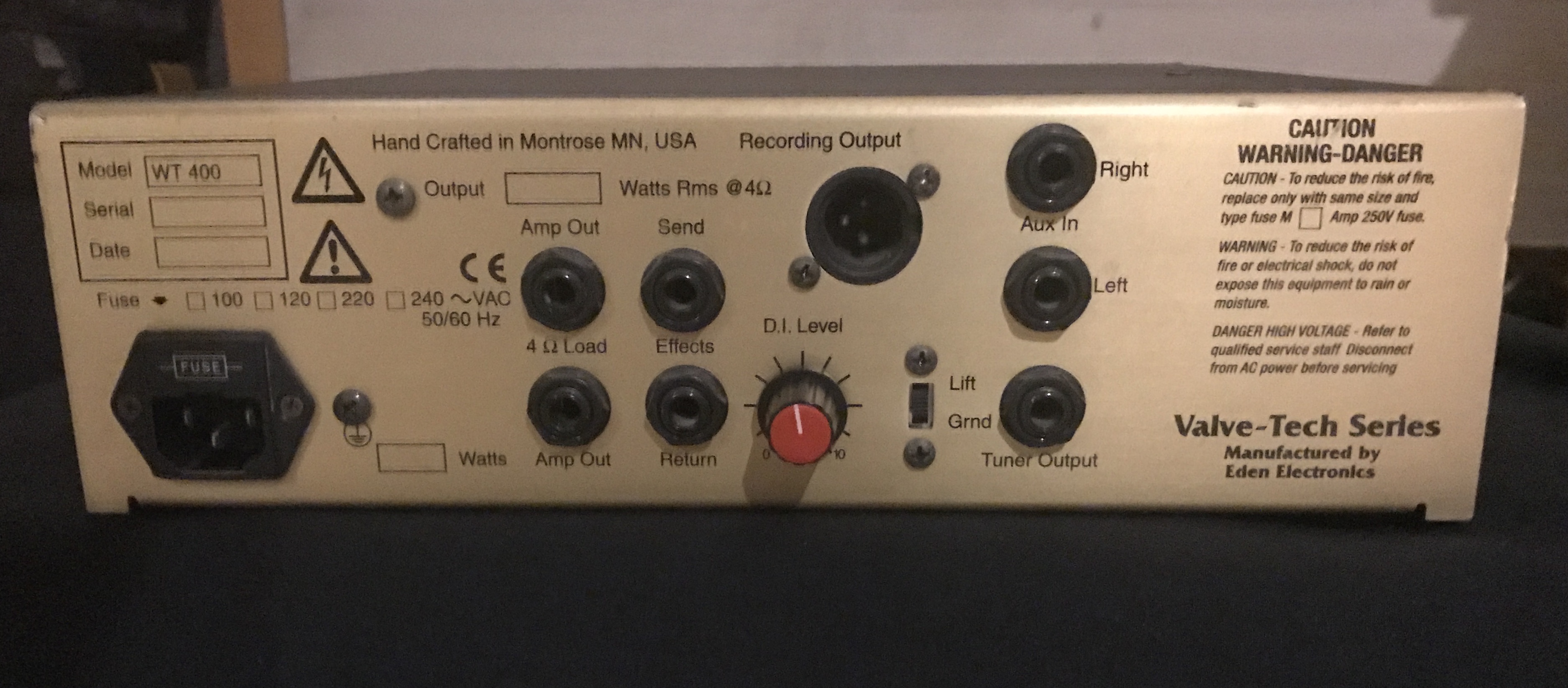 WT-400 Traveler Plus - Eden Amplification WT-400 Traveler Plus ...