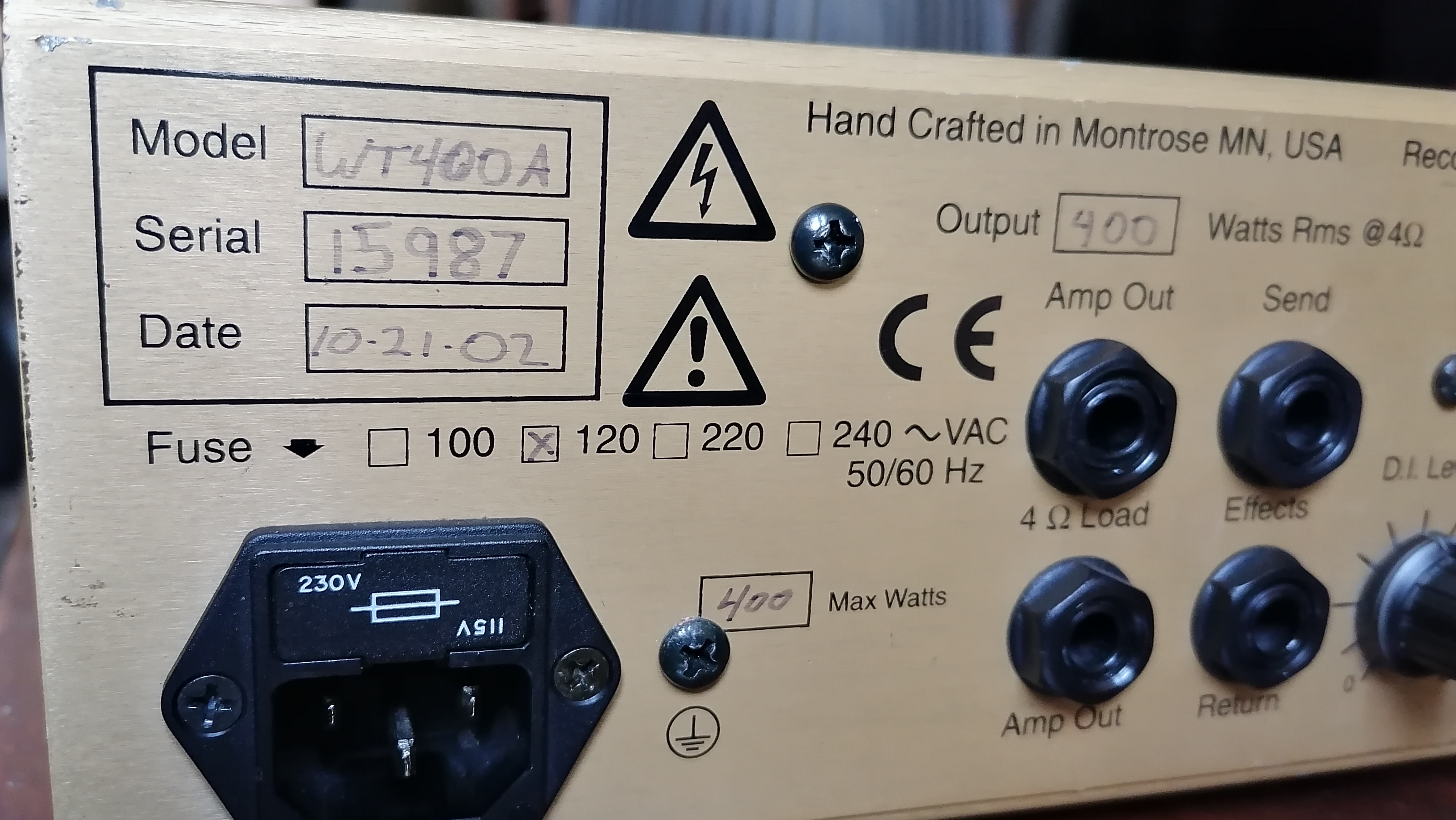 WT-400 Traveler Plus - Eden Amplification WT-400 Traveler Plus ...