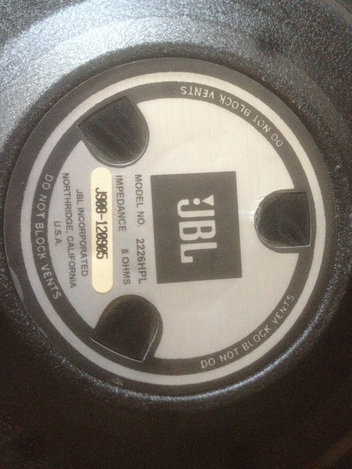 2226HPL - JBL 2226HPL - Audiofanzine