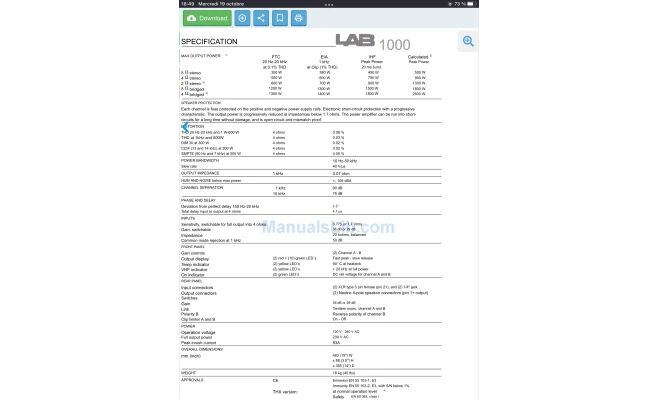 LAB 1000 - Lab Gruppen LAB 1000 - Audiofanzine