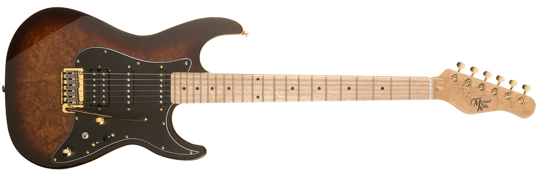 Custom Collection CC60 Burl Burst guitare électrique Epic Eleven Mod ...
