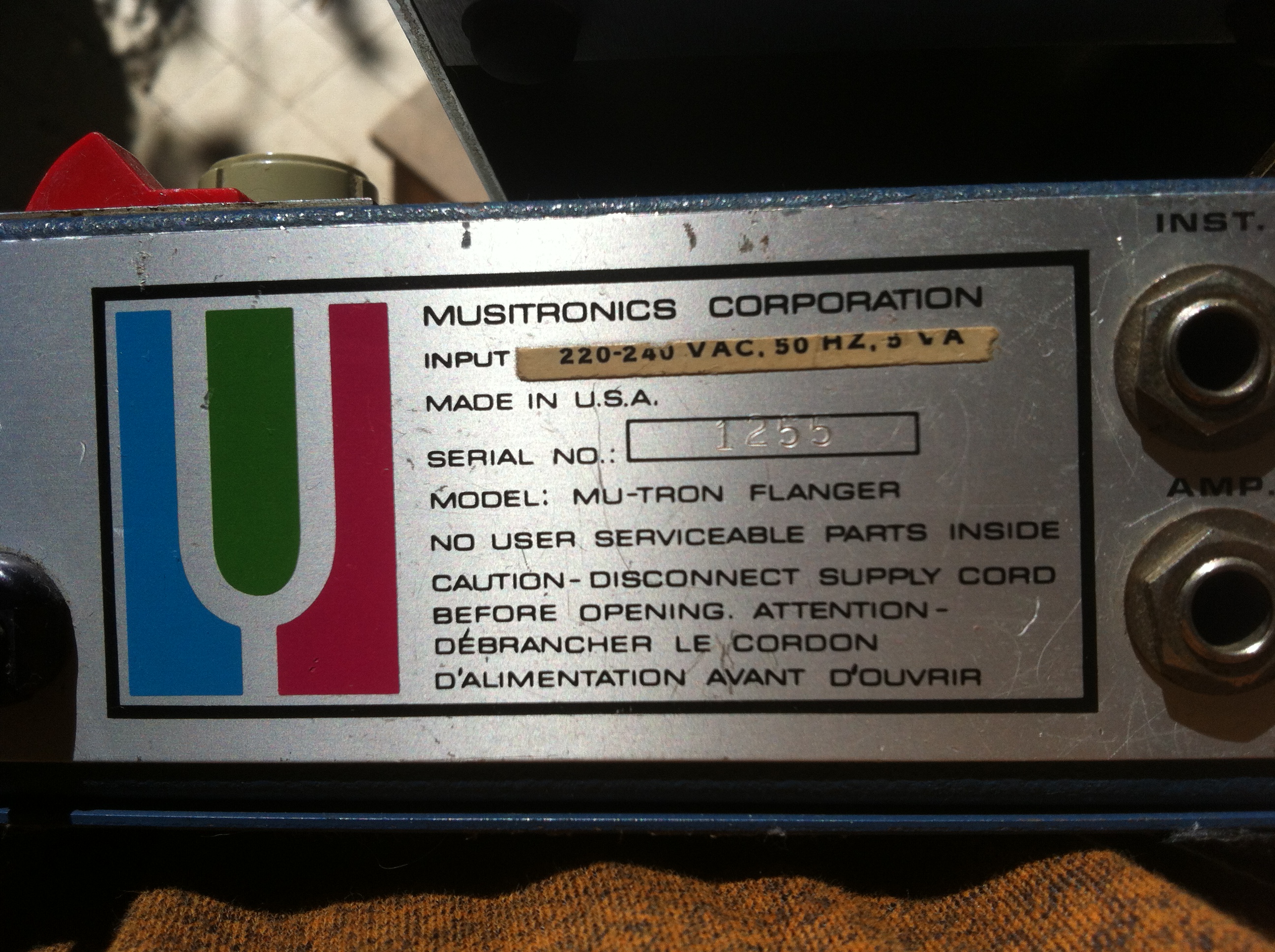 MU-TRON PHASOR - Musitronics Corp. Mu-Tron Phasor - Audiofanzine