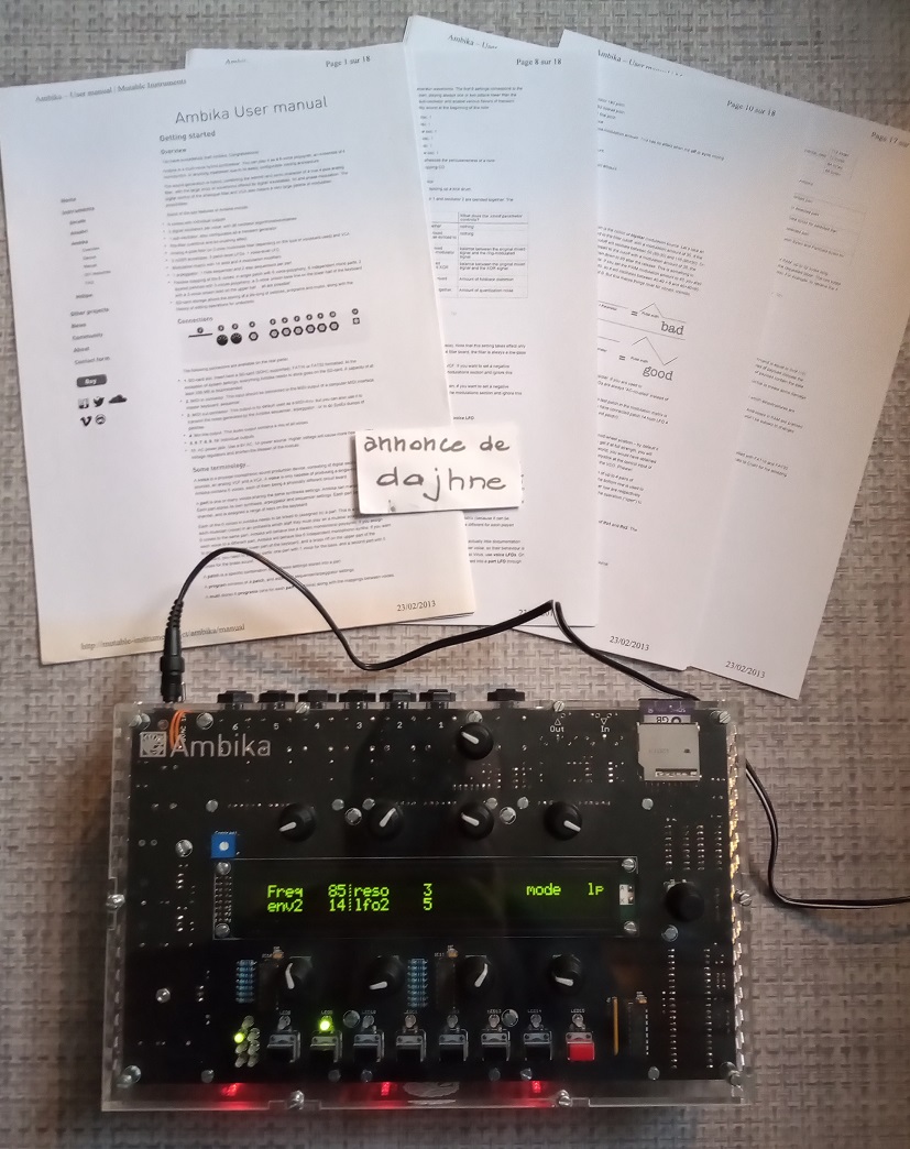 Ambika - Mutable Instruments Ambika - Audiofanzine