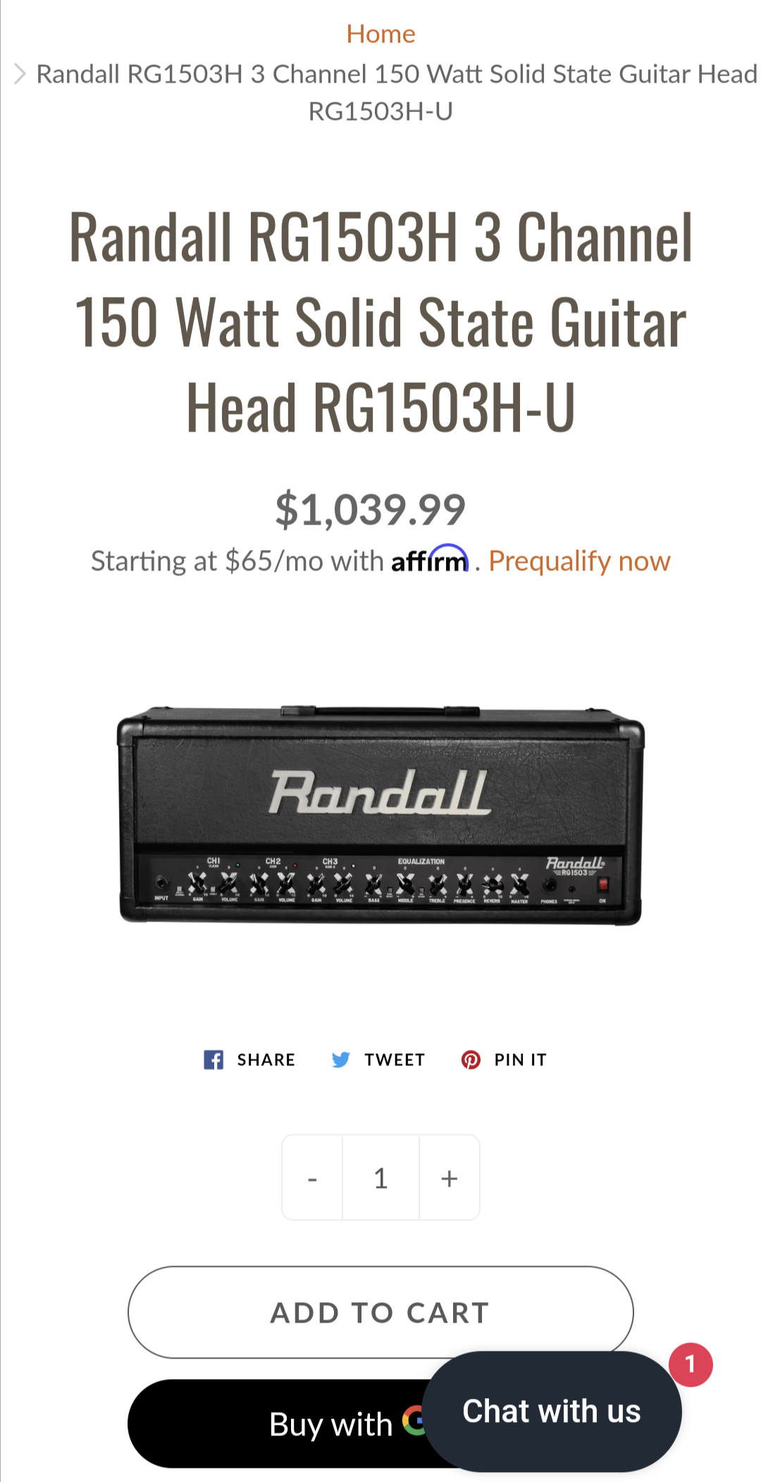 RG1503H - Randall RG1503H - Audiofanzine RG1503H - Randall RG1503H - Audiofanzine
