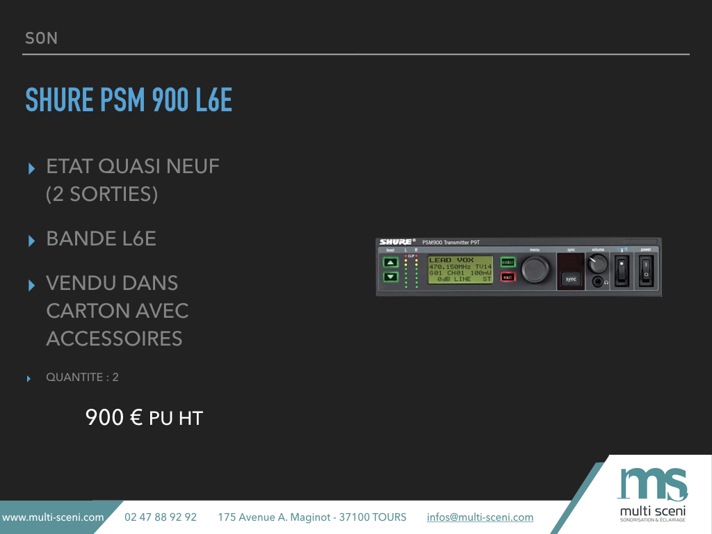 PSM 900 - Shure PSM 900 - Audiofanzine