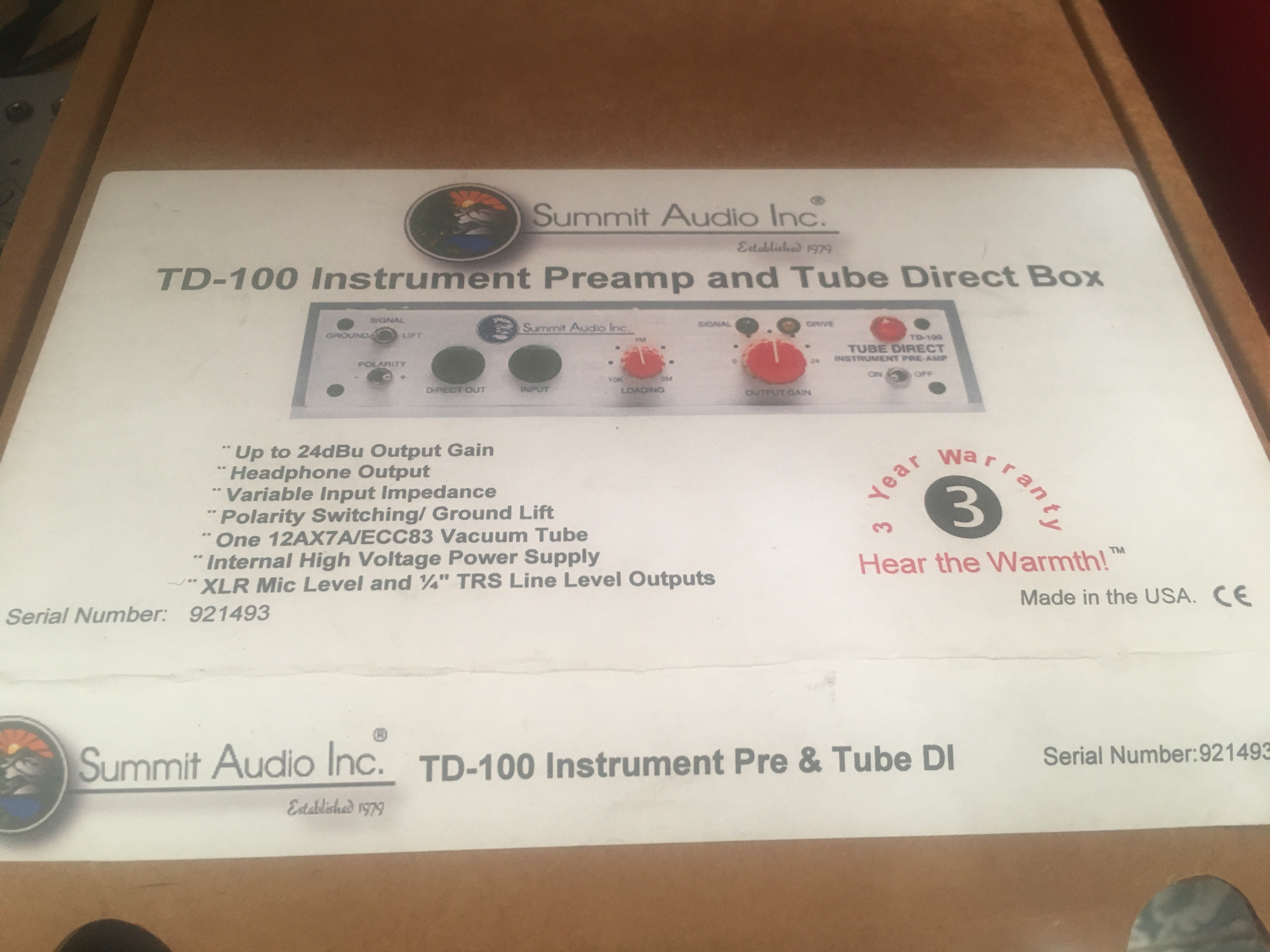 TD-100 - Summit TD-100 - Audiofanzine