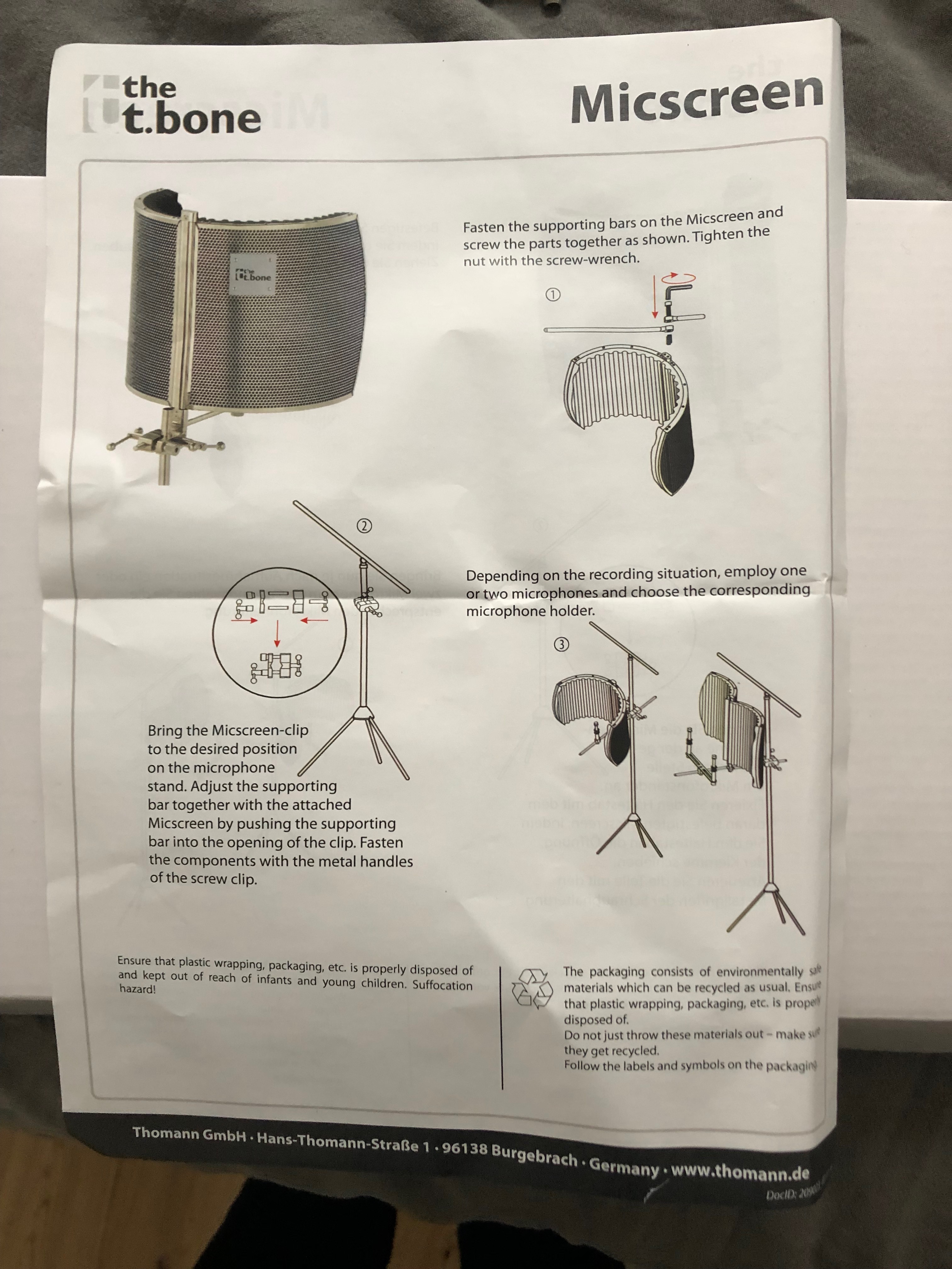 MICSCREEN - The T.bone MicScreen - Audiofanzine
