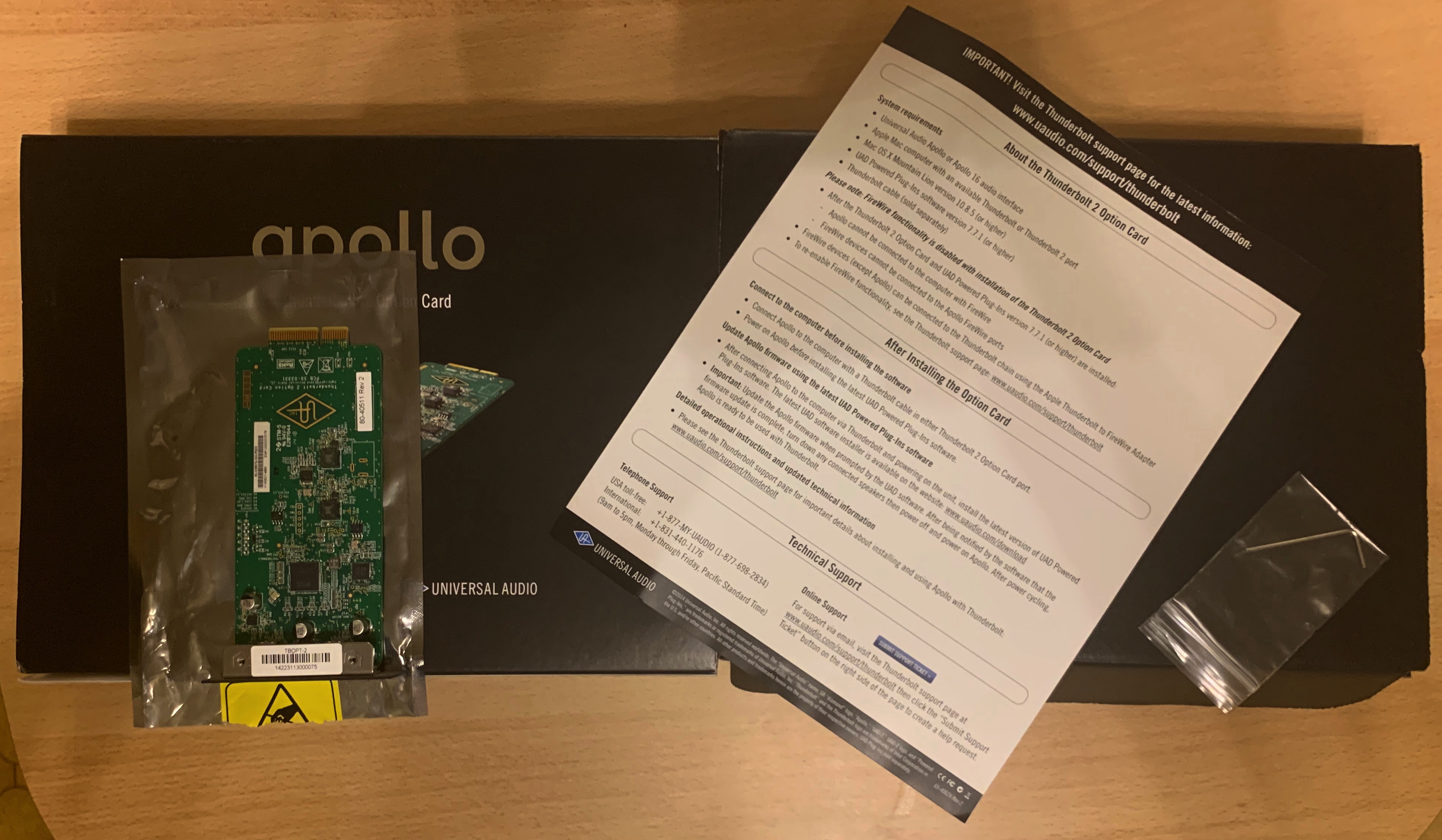 Thunderbolt Option Card for Apollo Universal Audio - Audiofanzine
